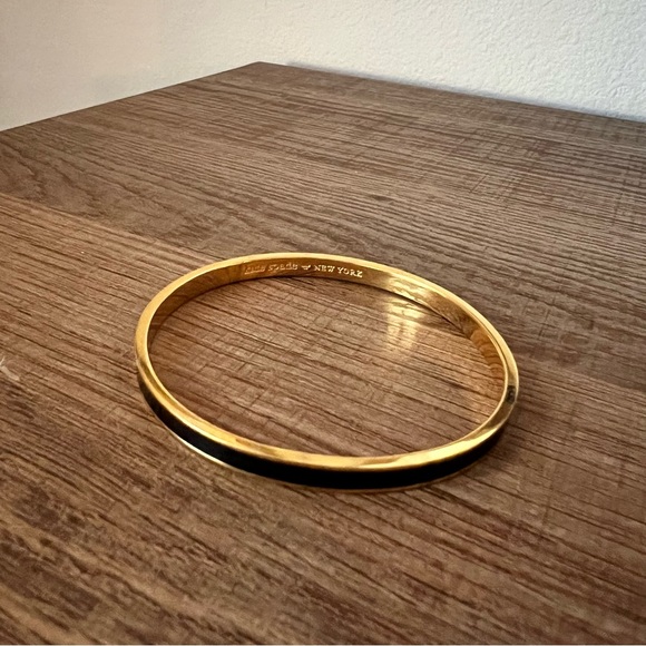 kate spade | Jewelry | Kate Spade Thin Idiom Bangle Draw The Line Gold ...